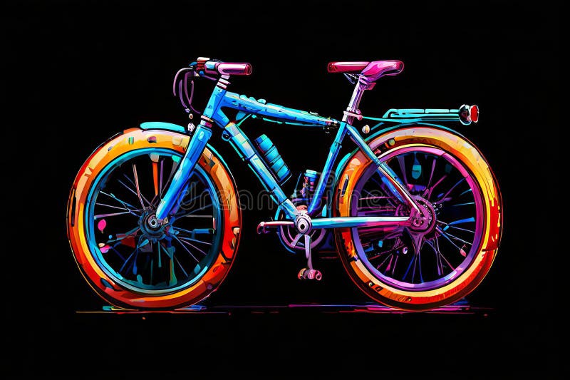 Vibrant Glass Pixel Art a Translucent Bike with a Retro Pixel Ef Stock ...