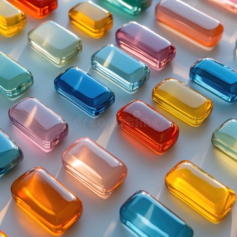 Vibrant Glass Rectangular Boxes Capsules Stock Photos - Free & Royalty ...