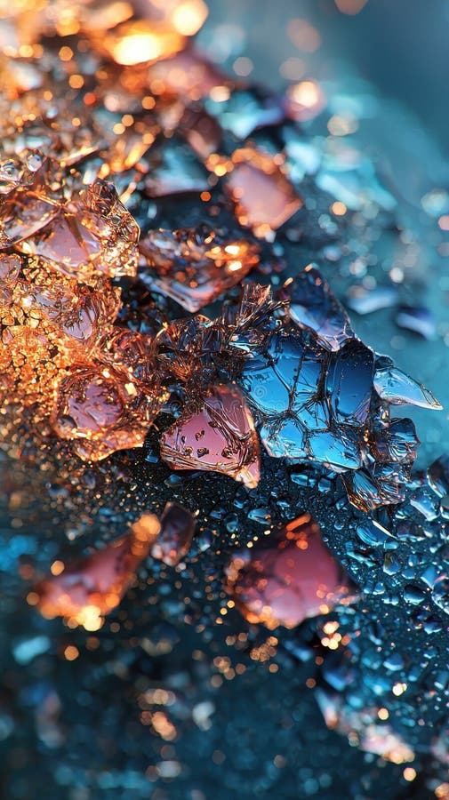 Vibrant Glass Shards with Reflective Light Effects Stock Image - Image ...