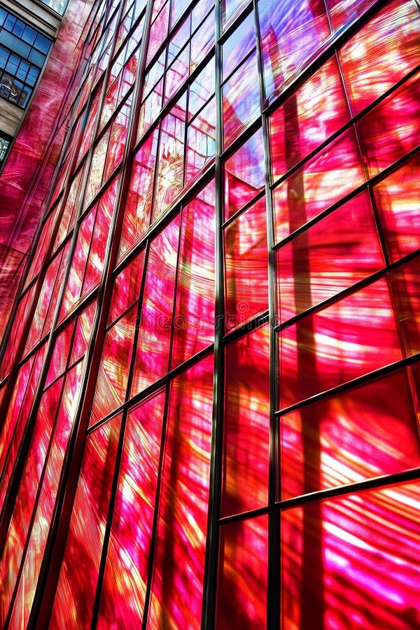 Modern Abstract Design Featuring Vibrant Red Light Patterns Glass ...