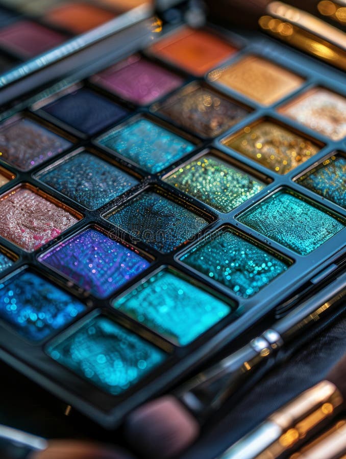 Vibrant Glittery Eyeshadow Palette Various Colors Stock Photos - Free ...