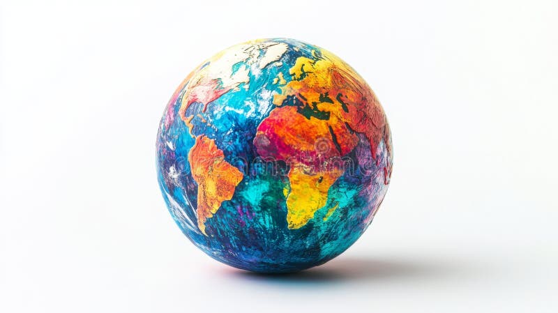 Vibrant Globe Map of the Entire World on a Clean Background Stock ...