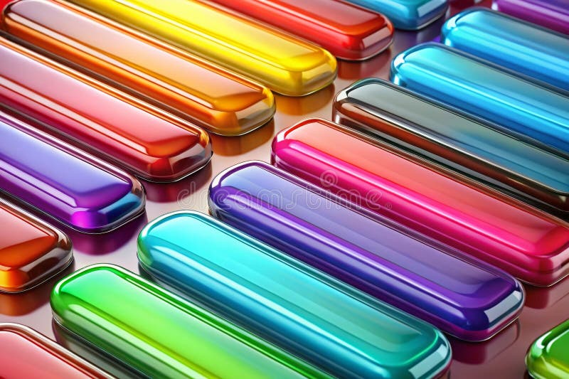 Vibrant Glossy Button Bars Customizable Design Elements for Websites ...