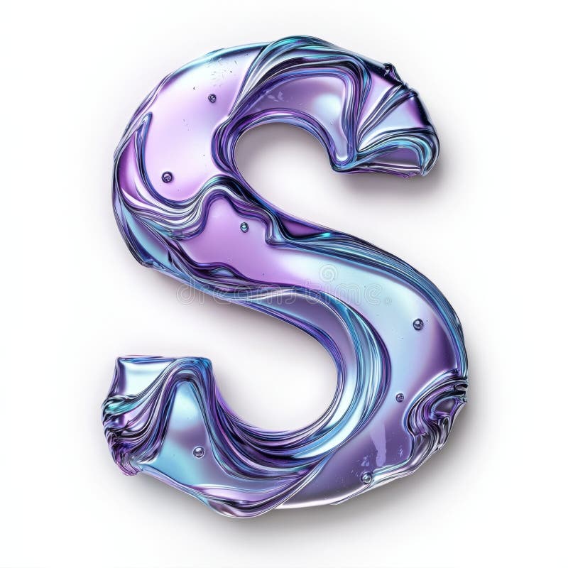 Colorful Liquid Letter S with a Glossy, Swirling Design Stock ...