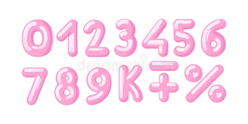 Bubble Gum Font. Sweet Pink Chubby Letters, Glossy Lollipop Candy ...