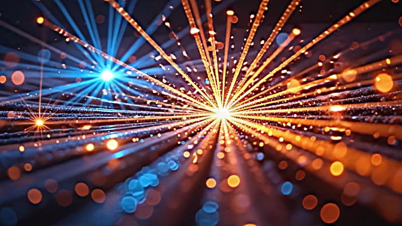 Vibrant Glow Pulses Rhythmically from Starburst Elements, Generative AI ...