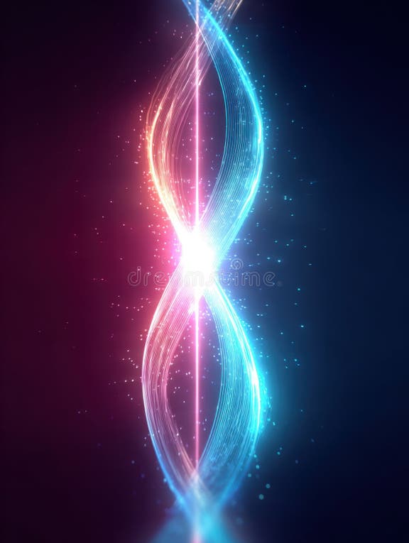 Generative AI Dynamic Glowing Double Helix DNA Strand with Colorful ...