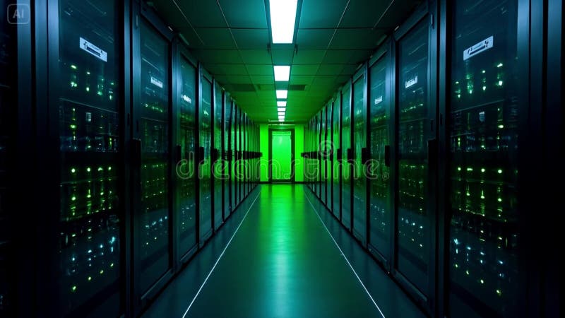 A Vibrant, Glowing Green Server Room with Rows of Racks Stock Video ... A Vibrant, Glowing Green Server Room with Rows of Racks Stock Video ...
