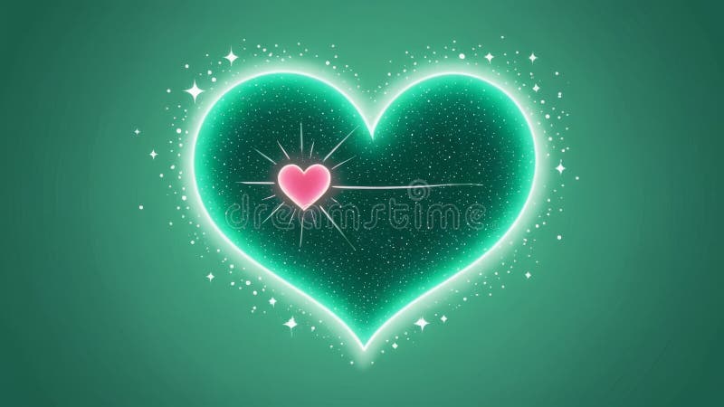 Vibrant Glowing Heart Design with a Central Pink Heart, Symbolizing ...