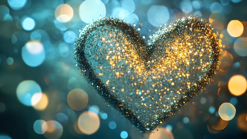 Vibrant Glowing Heart Shape Sparkling Particles Image Stock Photo ...