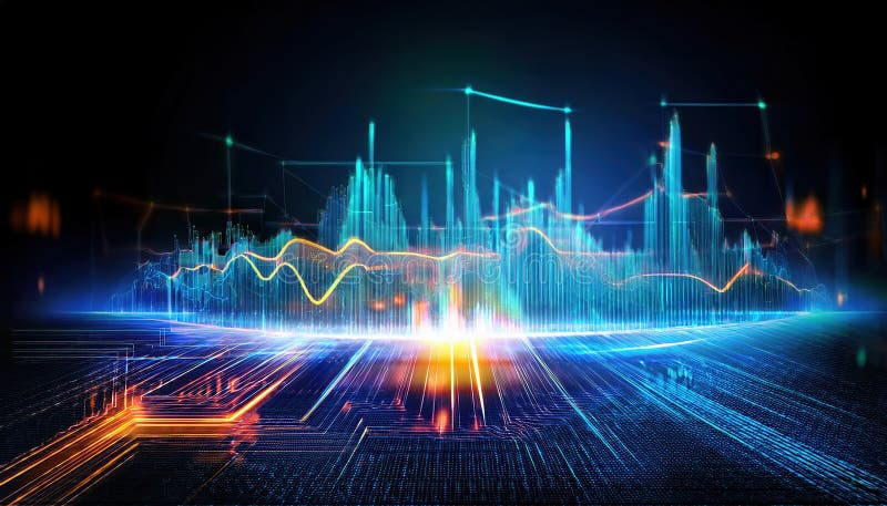 Vibrant Glowing Knowledge Graph Dynamically Evolving in Futuristic ...