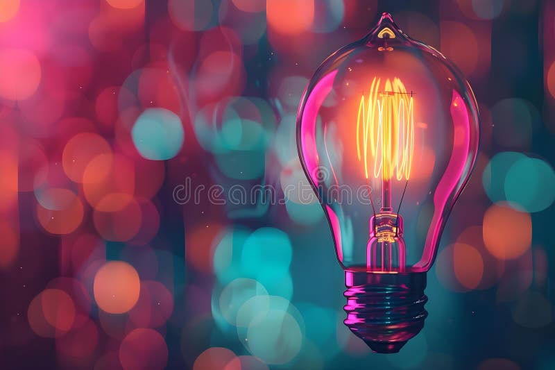 Vibrant Glowing Light Bulb Illustration for Brainstorming and Creative ...