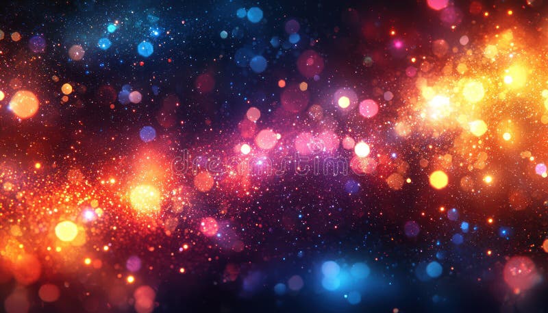 Vibrant Glowing Particles Create Luminous Effect in Colorful Background ...