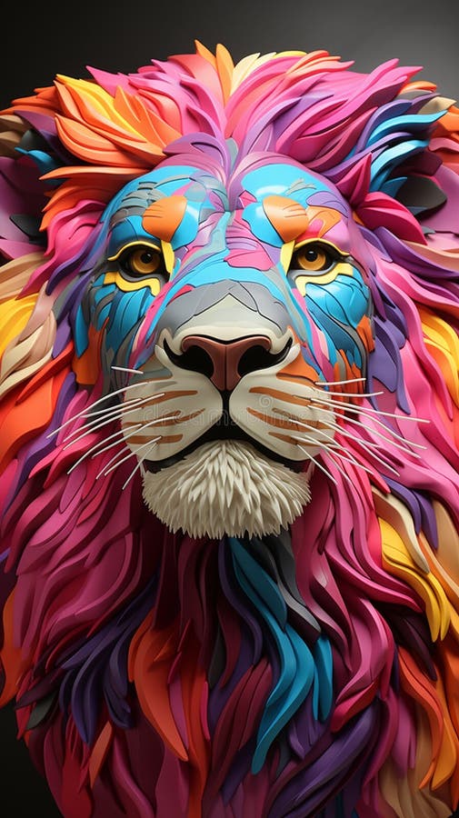 Vibrant Glowing Plastic Lion Logo Stock Illustration - Illustration of ...