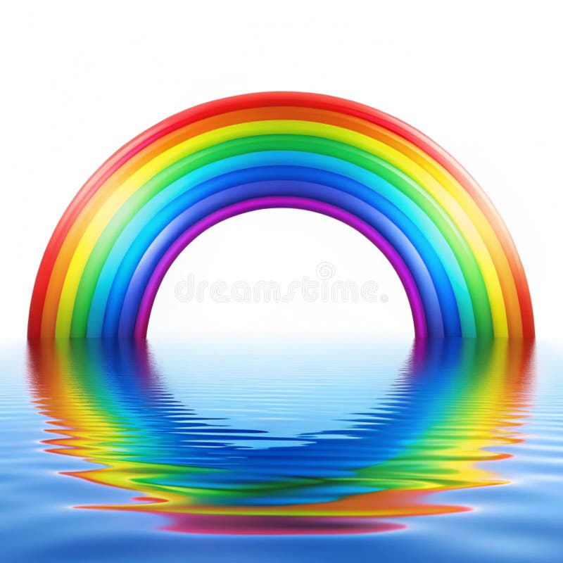 Floating Glowing Rainbow with Animated Light Rays Stock Illustration ...