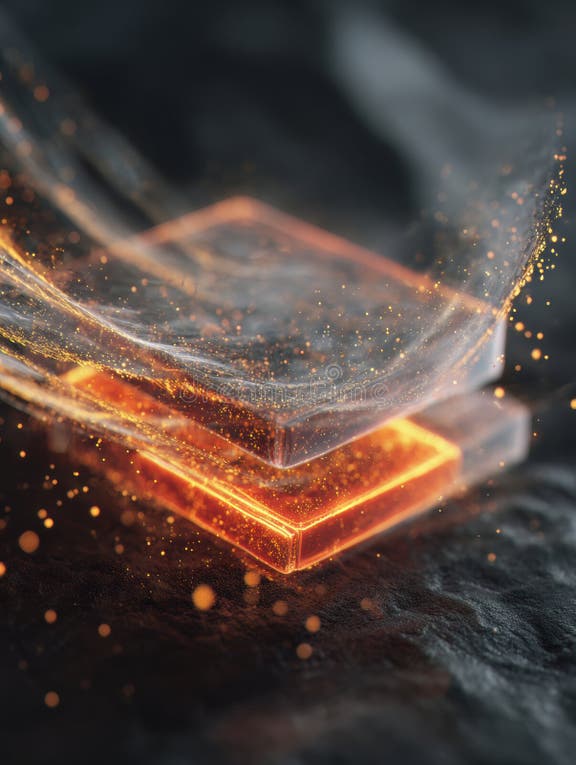 Vibrant Glowing Rectangular Shapes Surrounded by Swirling Particles ...