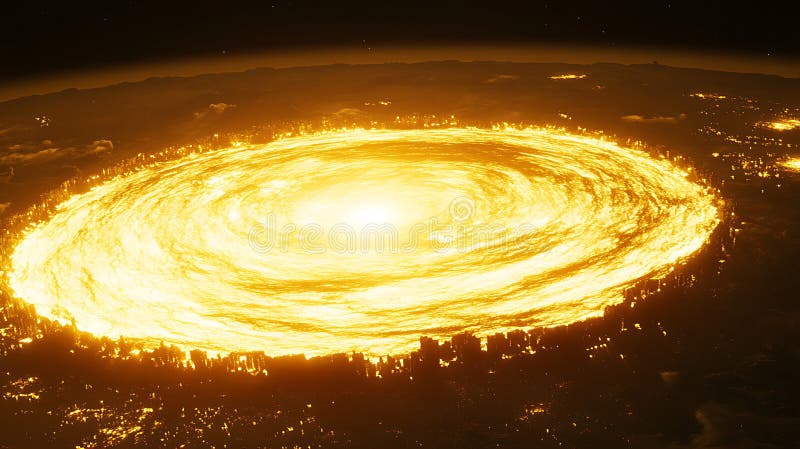 A Vibrant Glowing Structure Radiates Bright Energy and Light Outwards ...