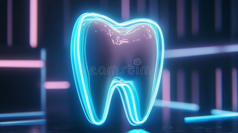 A Vibrant, Glowing Tooth is Depicted, Showcasing Advanced Dental ...