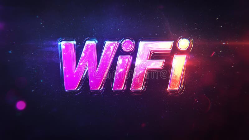Vibrant, Glowing WiFi Logo on a Dark Background, Representing Fast ...