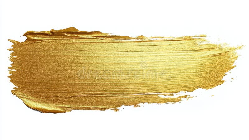 Vibrant Gold Paint Stroke on White Background, Showcasing Smooth and ...
