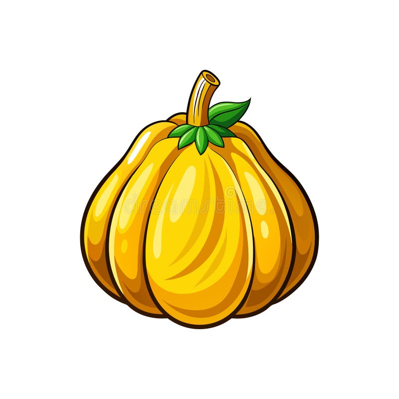 Vibrant Gold Rush Squash Illustration with Unique Patterns Stock Photo ...