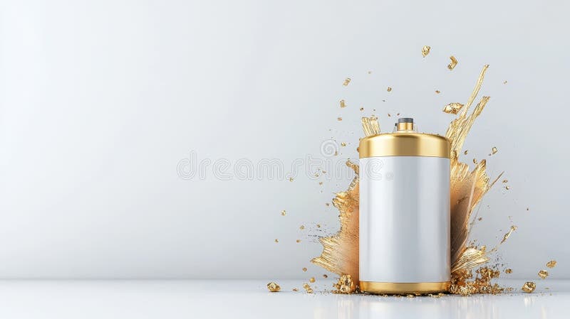Vibrant Gold Spray Paint Explosion, a Burst of Metallic Color from an ...