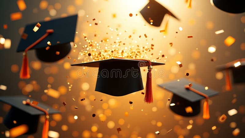 Vibrant Golden Confetti Explosion in Midair Stock Illustration ...