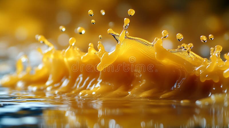 Vibrant Golden Splash Captured in Dynamic Liquid Motion Stock ...