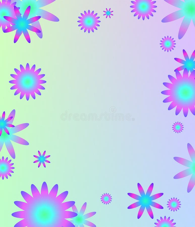 Vibrant Gradient Background with Flowers Stock Vector - Illustration of ...