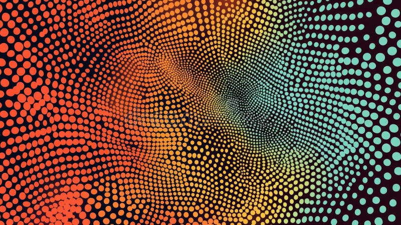 Vibrant Gradient Dot Pattern with Circular Wave Effect Stock ...