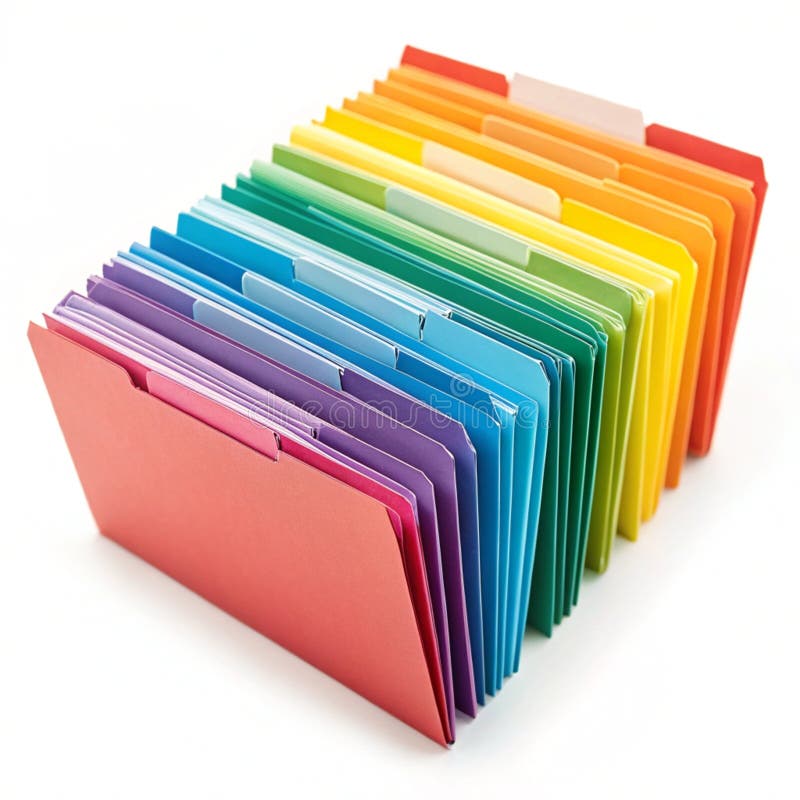 Vibrant Gradient Folder Stack Stock Illustration - Illustration of ...