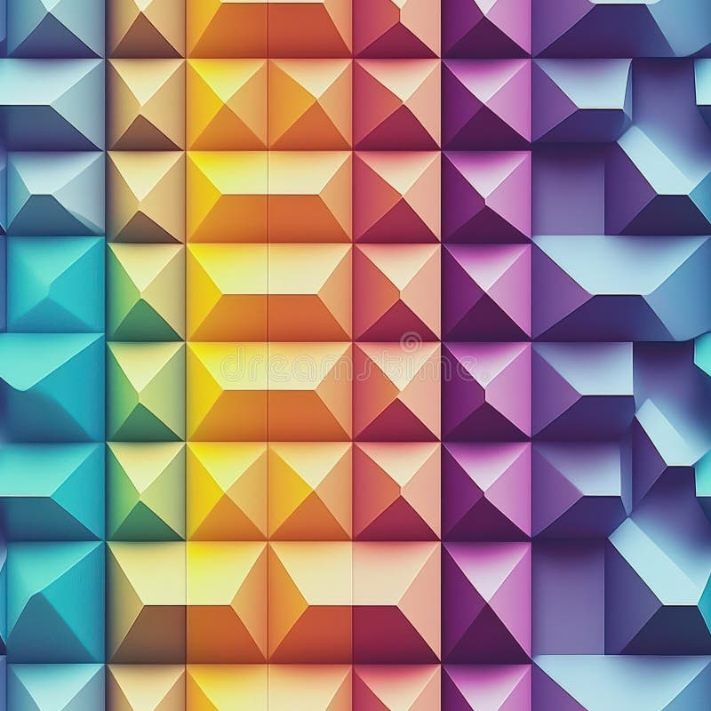 Vibrant Gradient Geometric Cubes Stock Image - Image of innovation ...