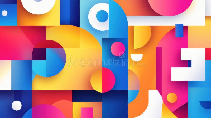 Vibrant Gradient Geometric Shapes Form Dynamic Circles in this Modern ...