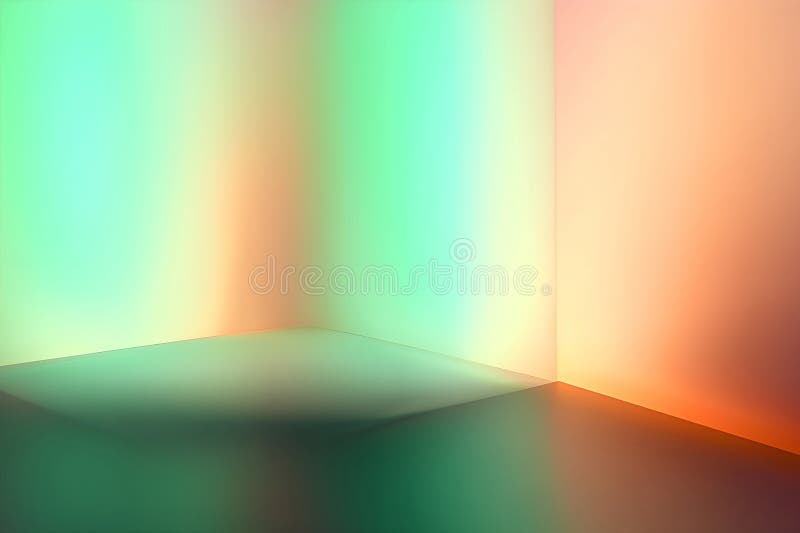 Colorful Display of Gradient Lights on a Platform in a Studio ...
