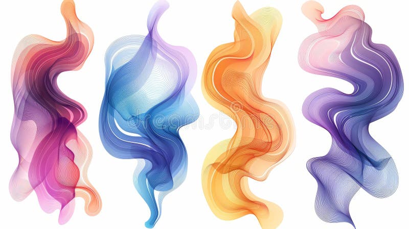 Vibrant Gradient Lines Design Elements for Creative Projects Generative ...