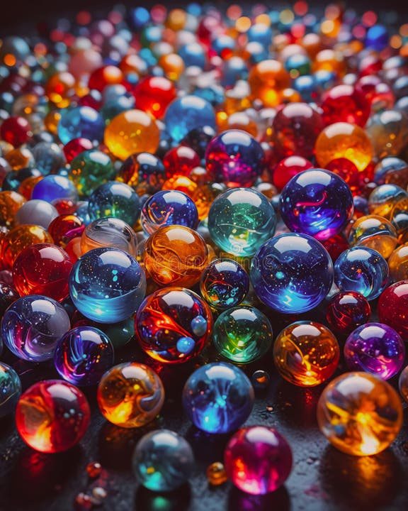 The Vibrant Gradient of the Marbles Changing Colors Stock Illustration - Illustration of bubble ...