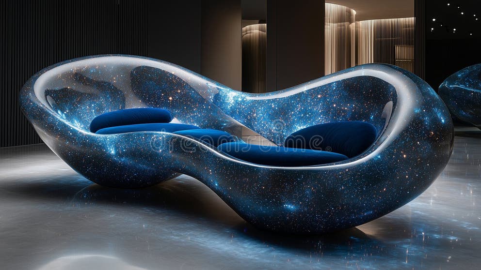 Vibrant Gradient Modular Sofa in Artistic Ethereal Interior Stock ...