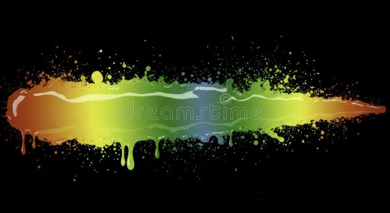 Abstract Colorful Paint Splatter Banner on Black Background Stock ...