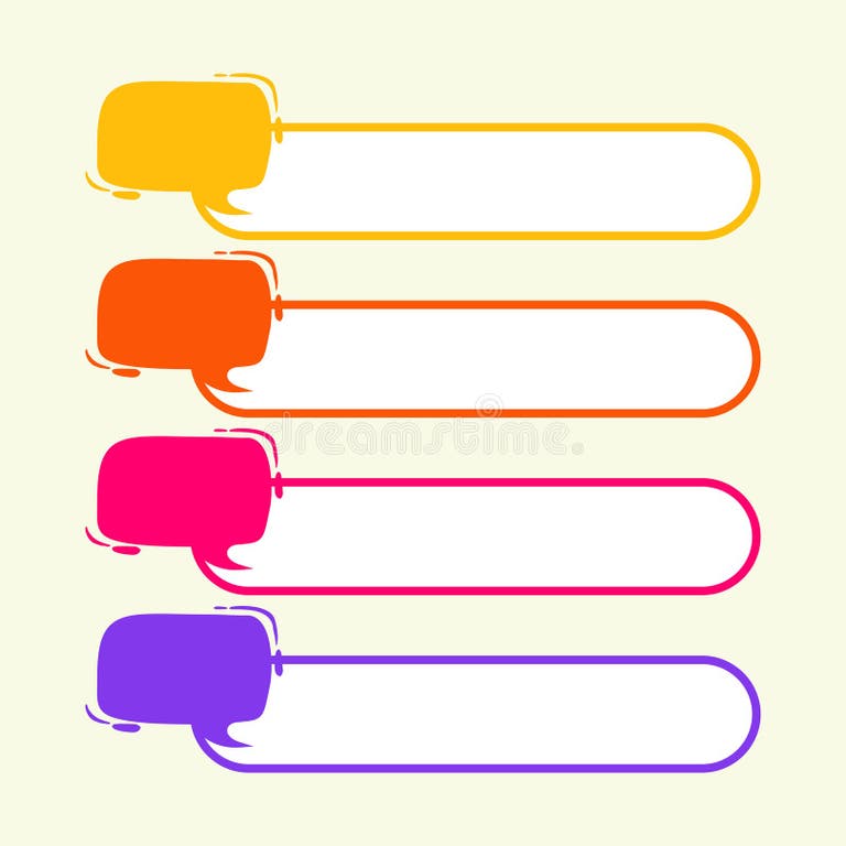 Vibrant Gradient Speech Bubble List Infographic Stock Illustration ...