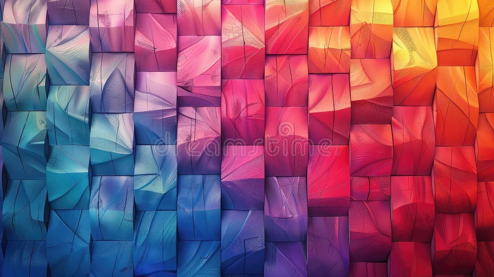 Vibrant Gradient Tile Pattern: Colorful Woven Texture Stock Photo ...