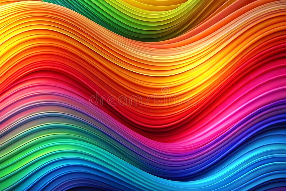 Vibrant Gradient Waves in Fluid Motion with Dynamic Curves and Rainbow ...