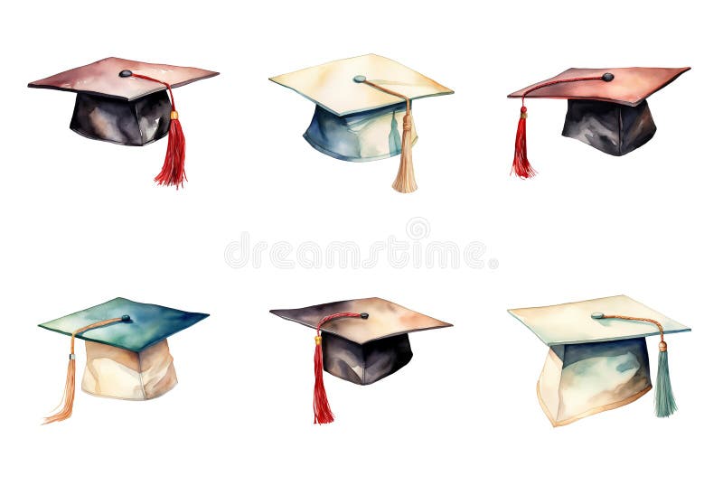 Vibrant Graduation Caps Representing Achievement Stock Image ...