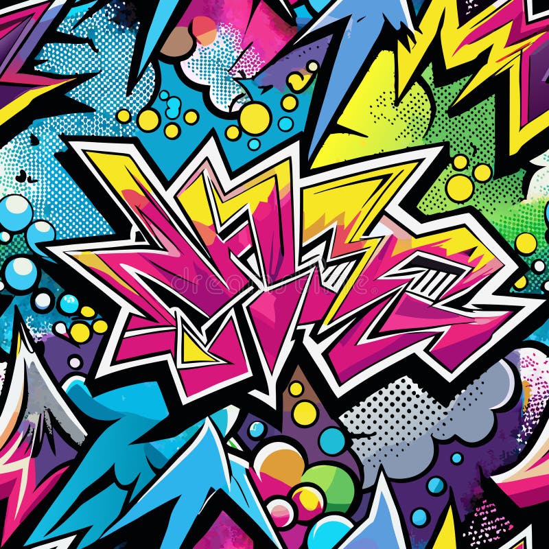 Vibrant Graffiti Art with Explosive Colors and Abstract Shapes Stock Vector - Illustration of ...