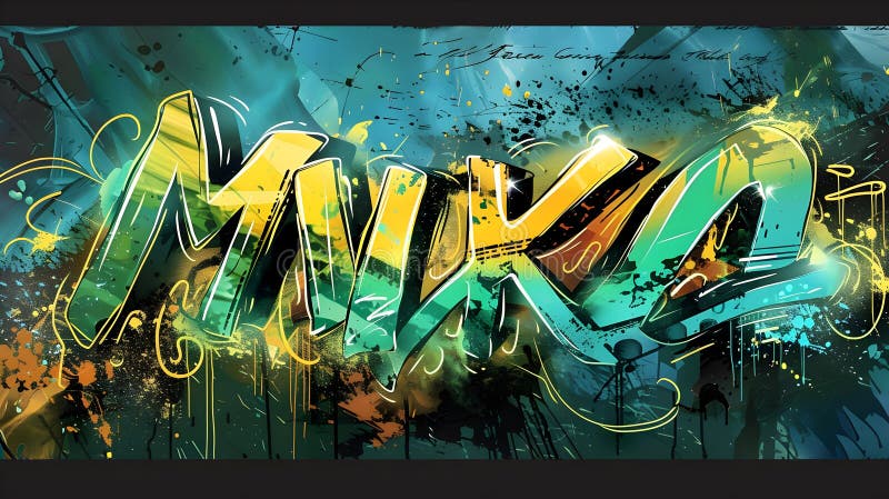 Vibrant Graffiti Art Featuring the Word Mika Generative AI Stock ...