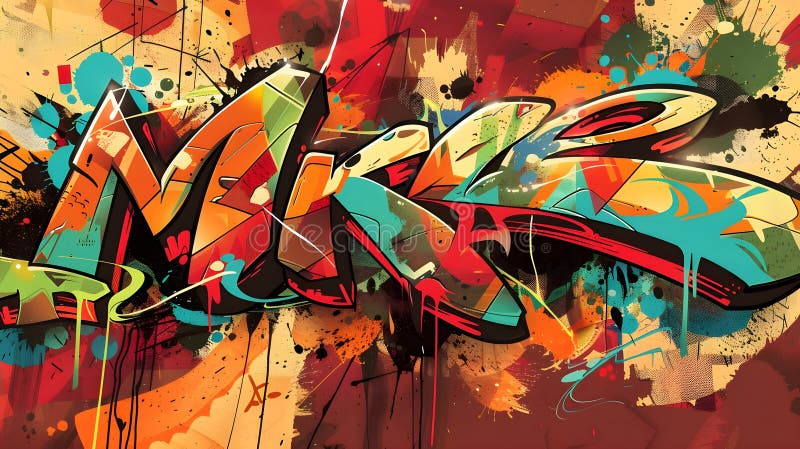 Vibrant Graffiti Artwork Featuring the Name Mika Generative AI Stock ...