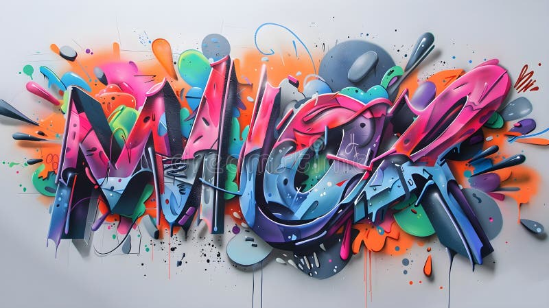 Colorful Graffiti Art Featuring Mika Signature Style Generative AI ...