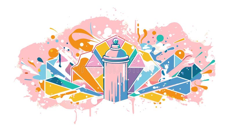 Vibrant Graffiti Spray Can With Abstract Artistic Splatter Stock Image Illustration Of Energy