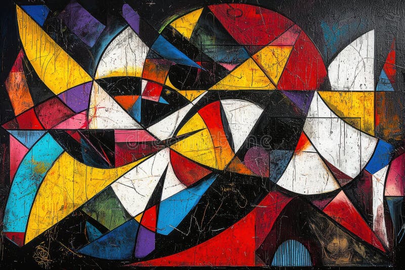 Vibrant Graffiti-style Artwork Featuring Bold Geometric Shapes and ...