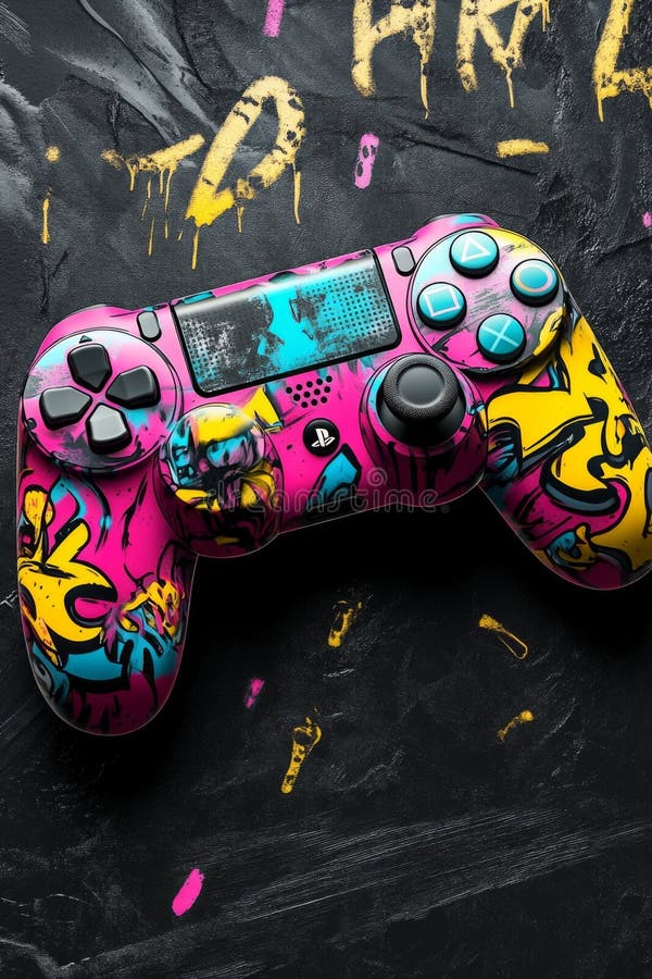 A Vibrant Graffiti-style Controller Design Showcasing Bold Colors and ...
