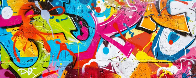 Vibrant Graffiti Wall Background with Bold Colors, Dynamic Patterns ...